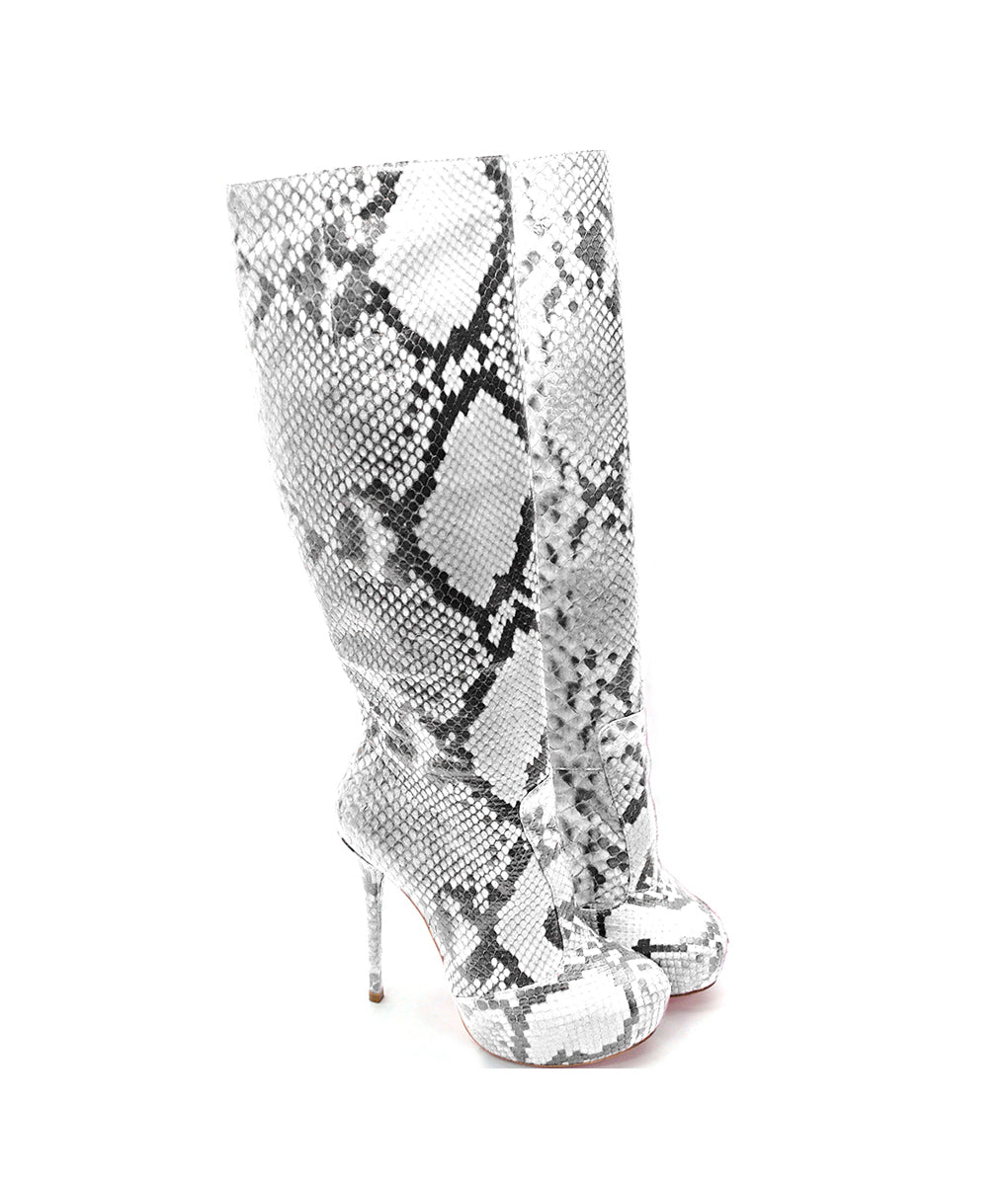 Crocky 150 White Python · Charlotte Luxury Boots · Luxury High Heel ...