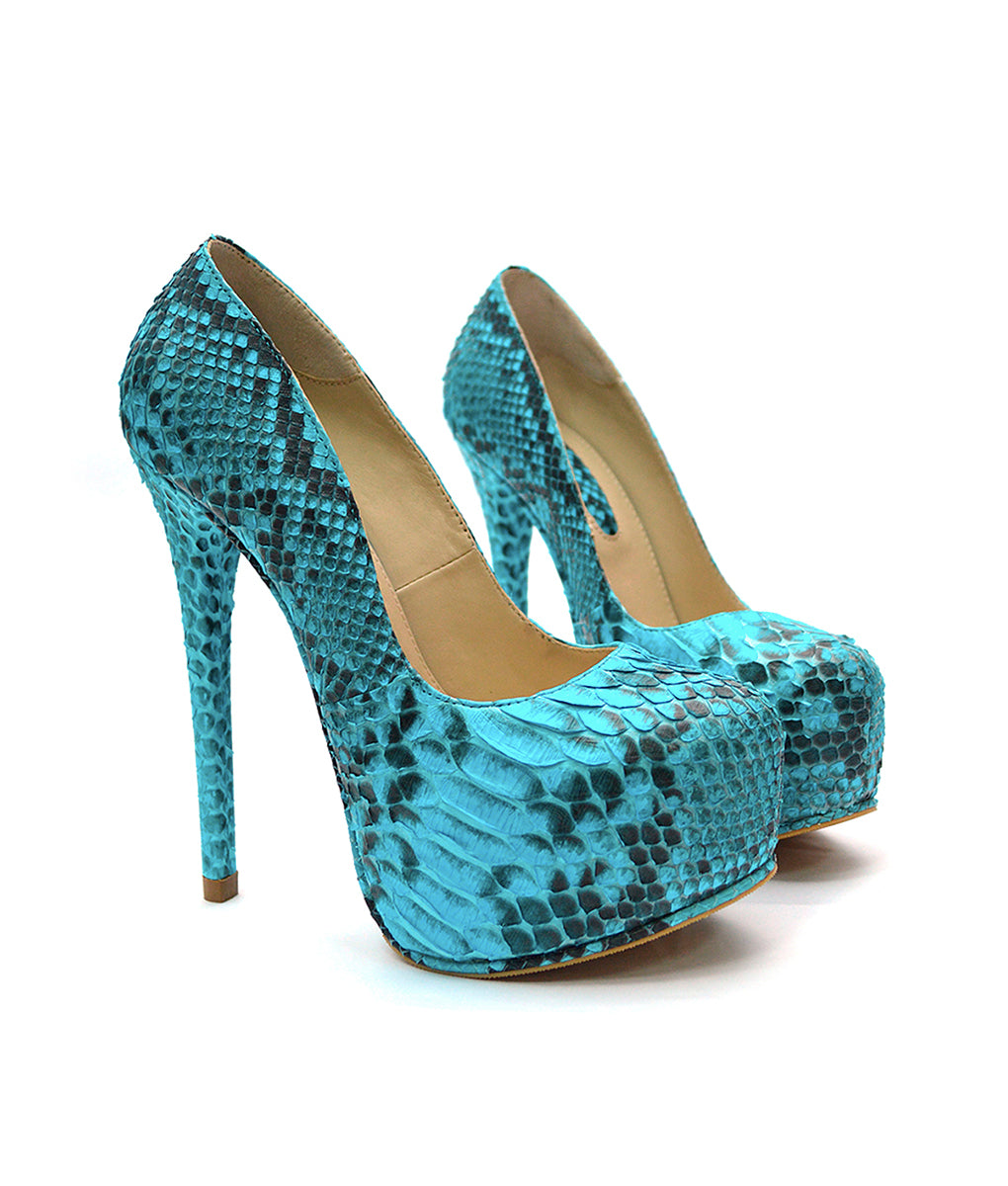 Junna 150 Turquoise Python · Charlotte Luxury Shoes · Luxury High Heel ...